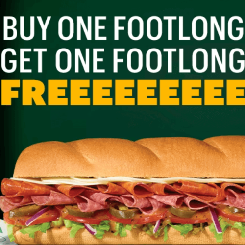 Buy 1 Get 1 FREE Footlong Sub on Subway « Free 4 Seniors